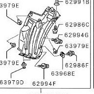 แผงบังฝุ่นใต้บังโคลน หน้าไทรทัน ปาเจโร่ TRITON PAJERO Mitsubishi มิตซู ...