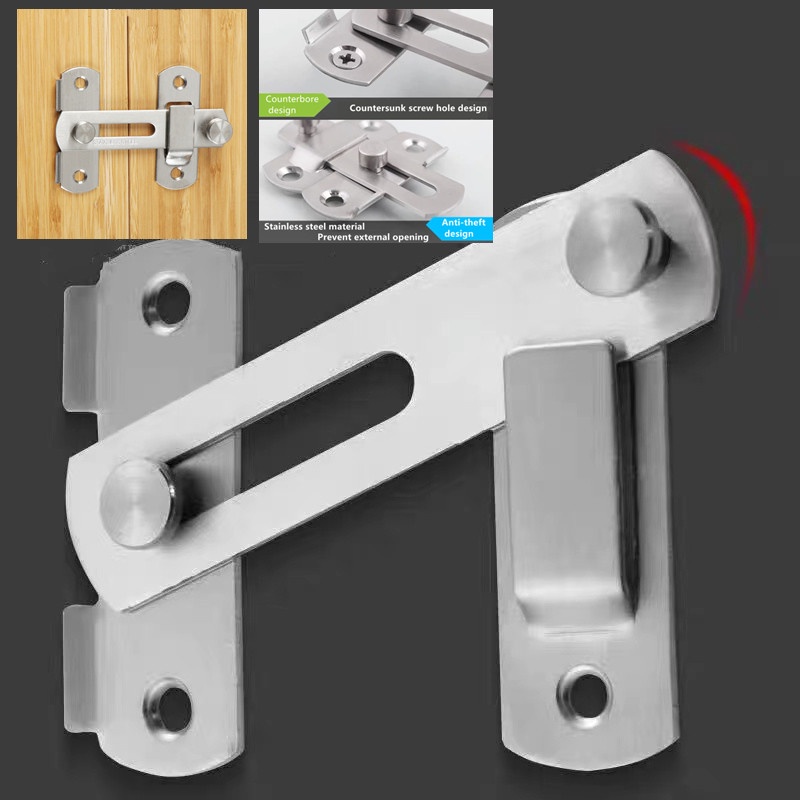 Door Latch Stainless Steel Hasp Latch Lock Sliding Door lock for ...