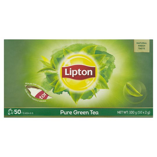 Lipton Pure Green Tea 50 Tea Bags x 2g (100g) | Shopee Thailand