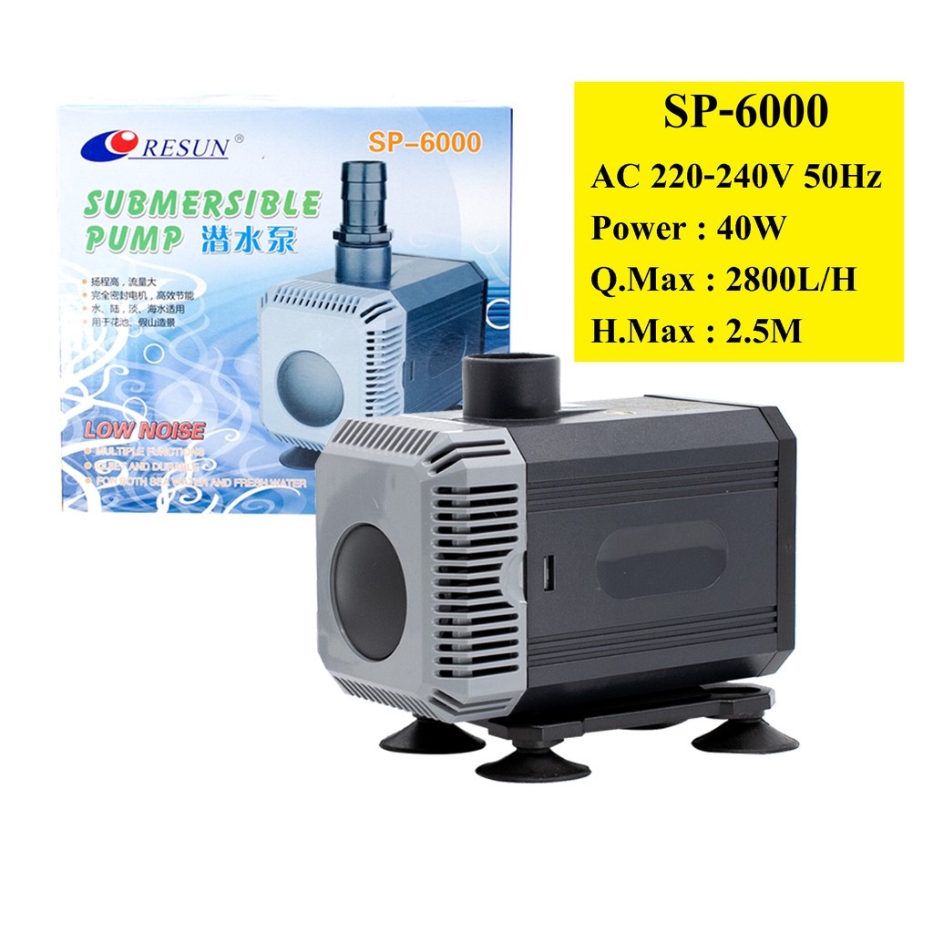 RESUN SP 6000 / 5000 ปั๊มน้ำ ปั้มน้ำตู้ปลา-บ่อปลา และอะไหล่แกนแท้จาก ...