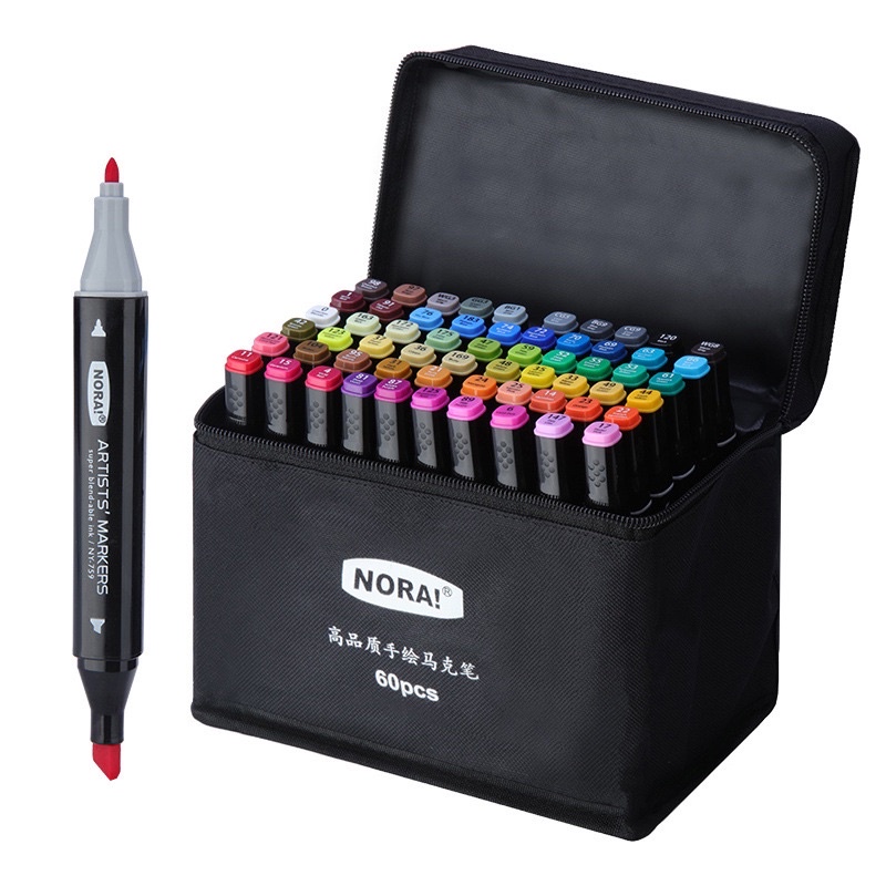 Nora ปากกามาร์คเกอร์ 2 หัว ปากกาเมจิก แบบชุดใช้ระบายสีสำหรับงานเพ้นท์ ...