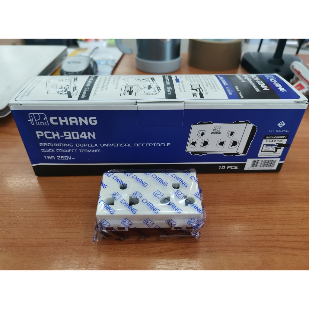ปลั๊กกราวด์คู่ช้างแท้ใหม่รุ่นเสียบ(ยกกล่อง10ตัว ตกตัวละ46บาท)PCH-904N(งดรับบัตรเครดิต) | Shopee ...