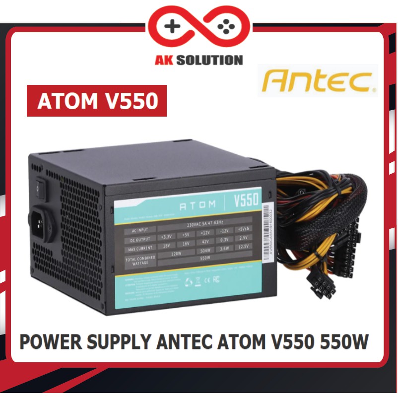 POWER SUPPLY (อุปกรณ์จ่ายไฟ) ANTEC ATOM V550 550W | Shopee Thailand