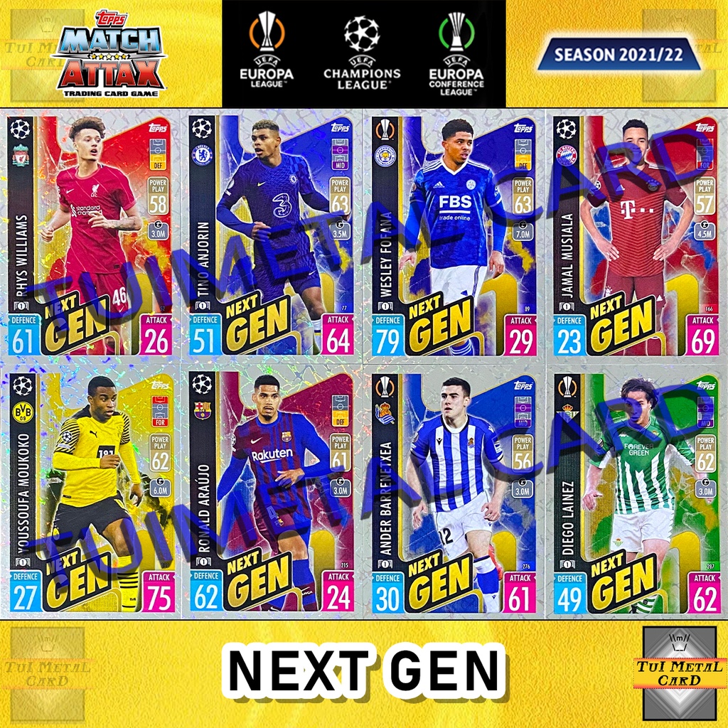 MATCH ATTAX 2021/2022 UEFA CHAMPIONS LEAGUE: NEXT GEN การ์ดสะสมฟุตบอล Football Trading Card ...