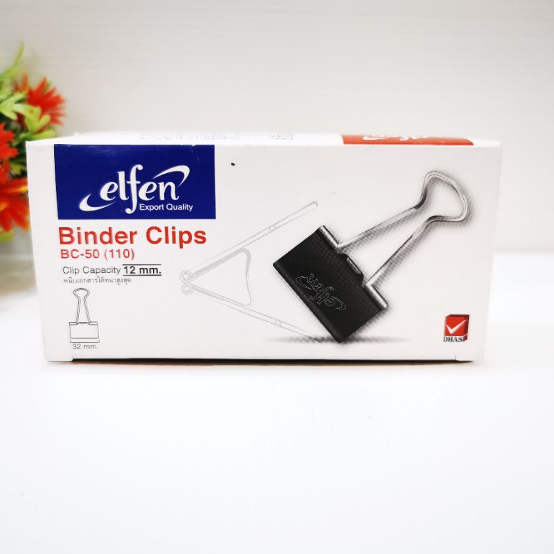 คลิปดำหนีบกระดาษ มีหลายขนาด Elfen clips | Shopee Thailand