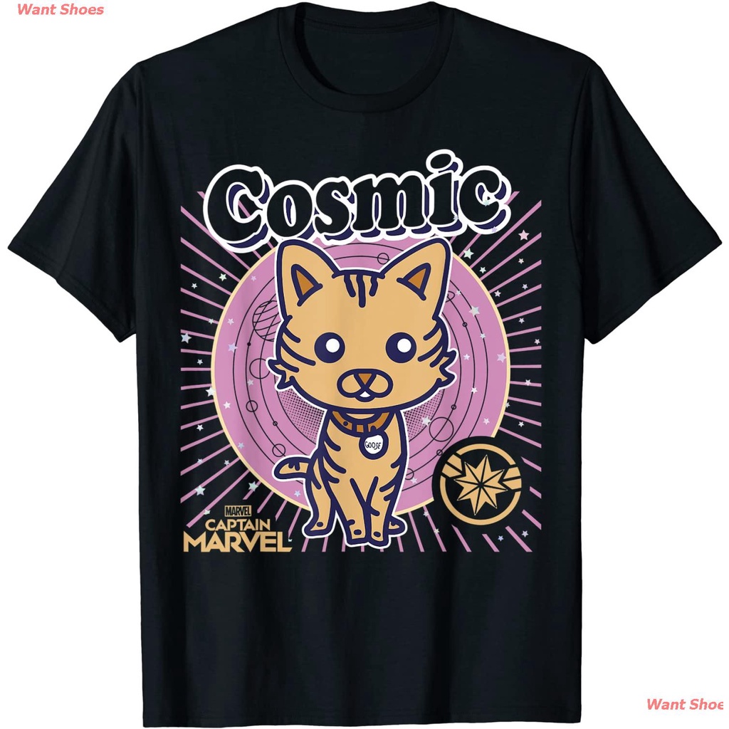 เสื้อยืดคอกลมเสื้อยืดลำลอง Marvel Capn Marvel Cartoon Goose Cosmic Line ...
