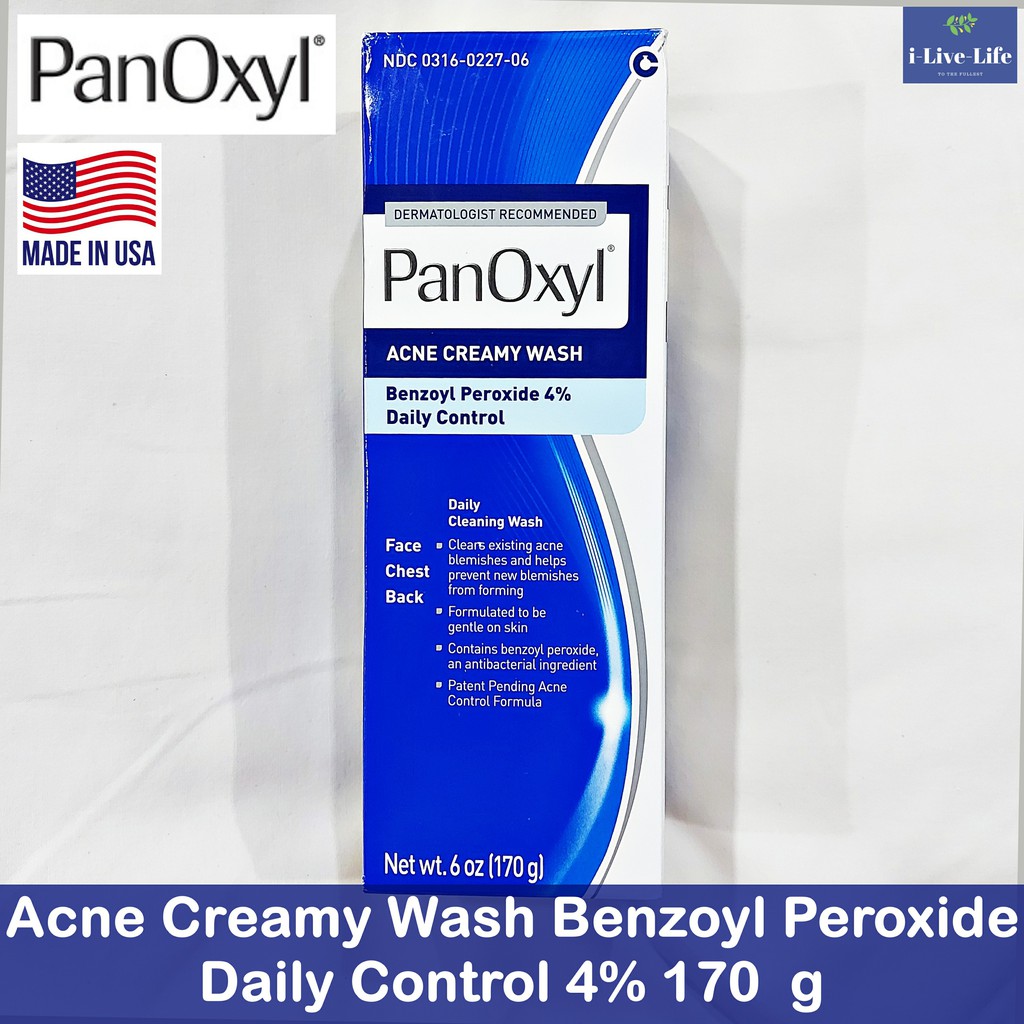 ครีมล้างหน้า PanOxyl Acne Creamy Wash 4% Benzoyl Peroxide 170g ทำความ ...