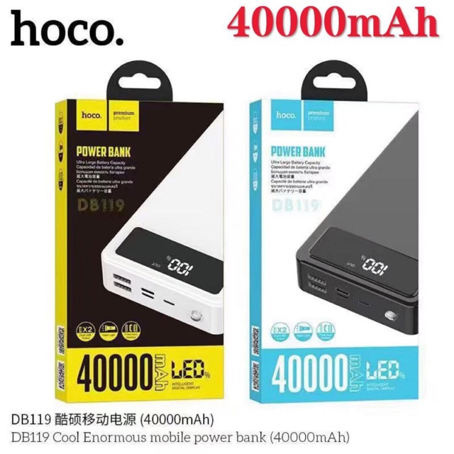 Hoco DB119 2USB แบตสำรองความจุ40000mAh ของแท้100% | Shopee Thailand