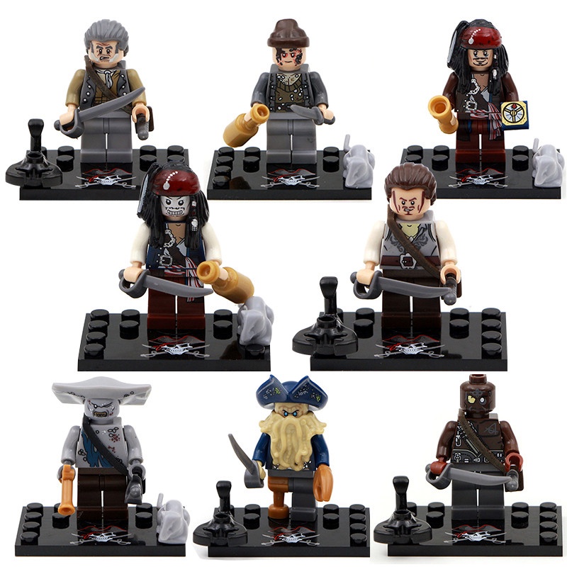 Pirates of The Caribbean Minifigures Jack Sparrow Elizabeth Swann Movie ...