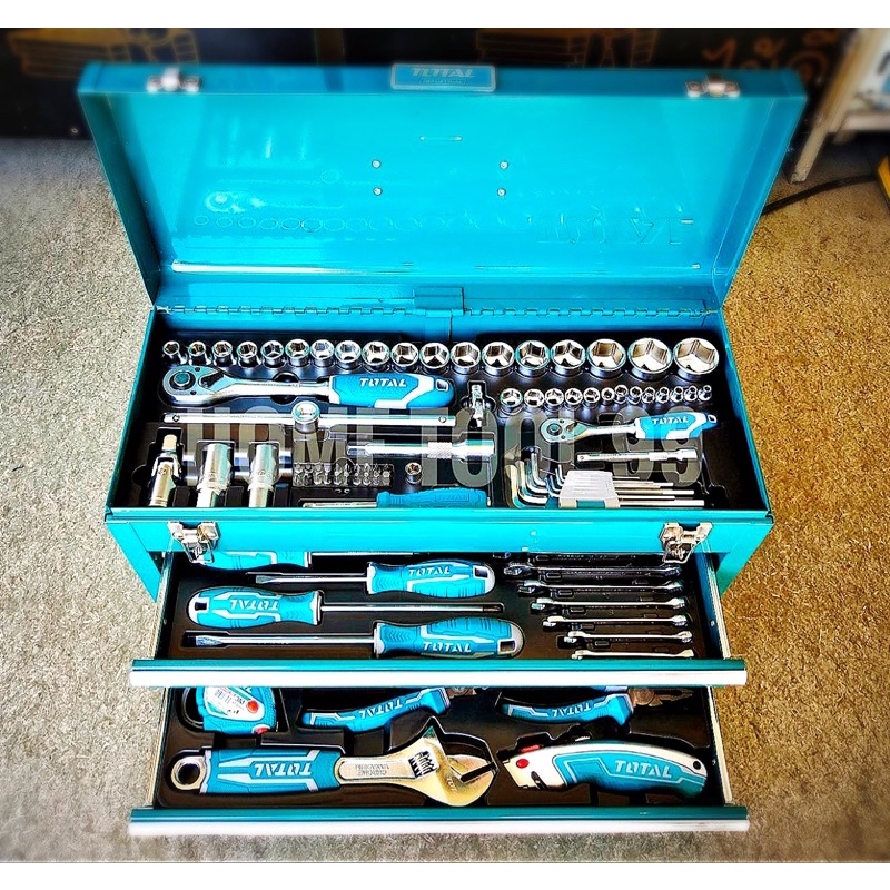 TOTAL ชุดเครื่องมือช่าง 97 ชิ้น รุ่น THPTCS70971 พร้อมกล่องเก็บเครื่องมือ 97 pcs Tool Chest Set ...