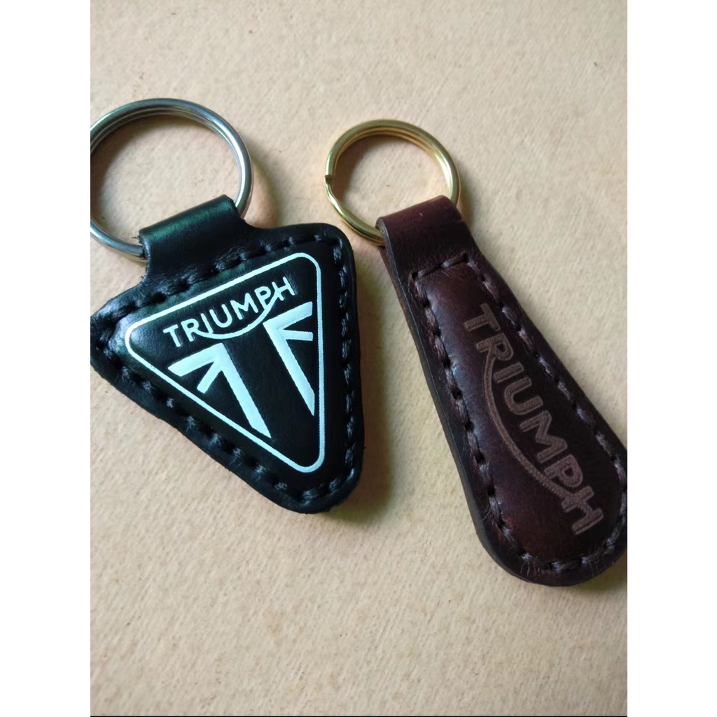 Triumph motorcycle leather key chain car shop custom gift TIGER SPORT ...