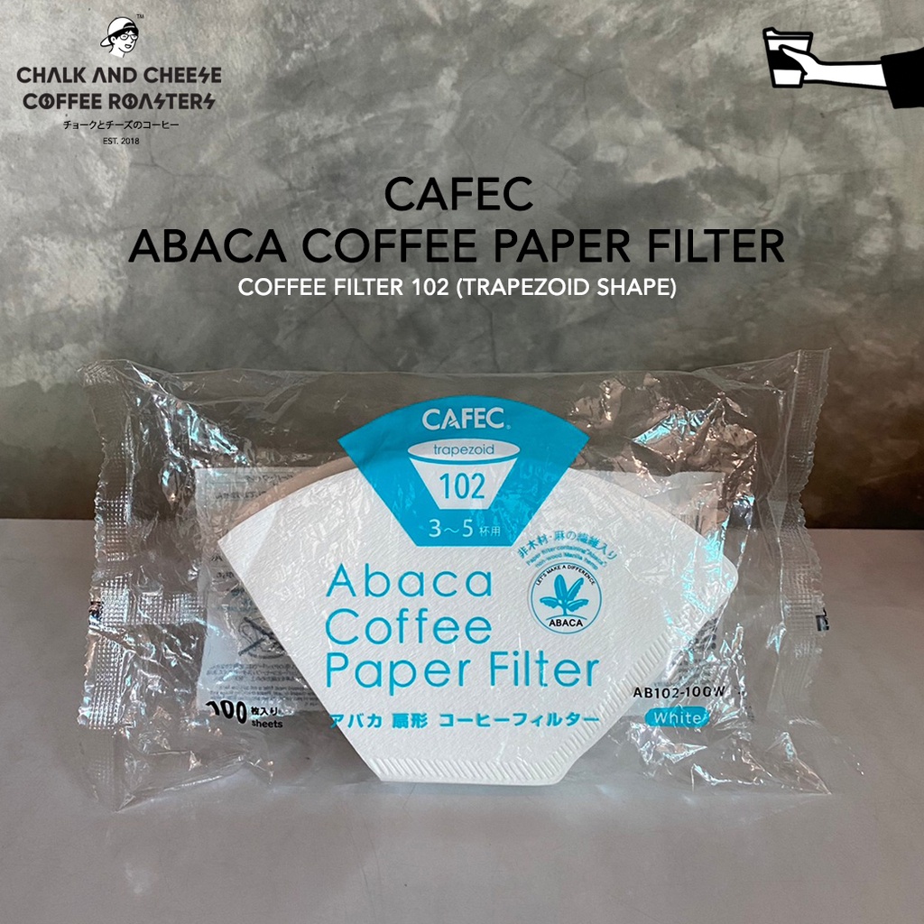 CAFEC Abaca Coffee Paper Filter 102 (Trapezoid Shape) 3-5 CUPS กระดาษ ...