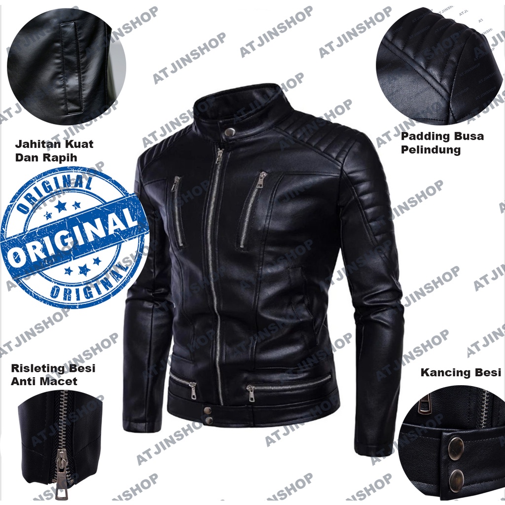 Mens Semi-Leather Motorcycle Touring Jacket Premium Biker Board Man ...