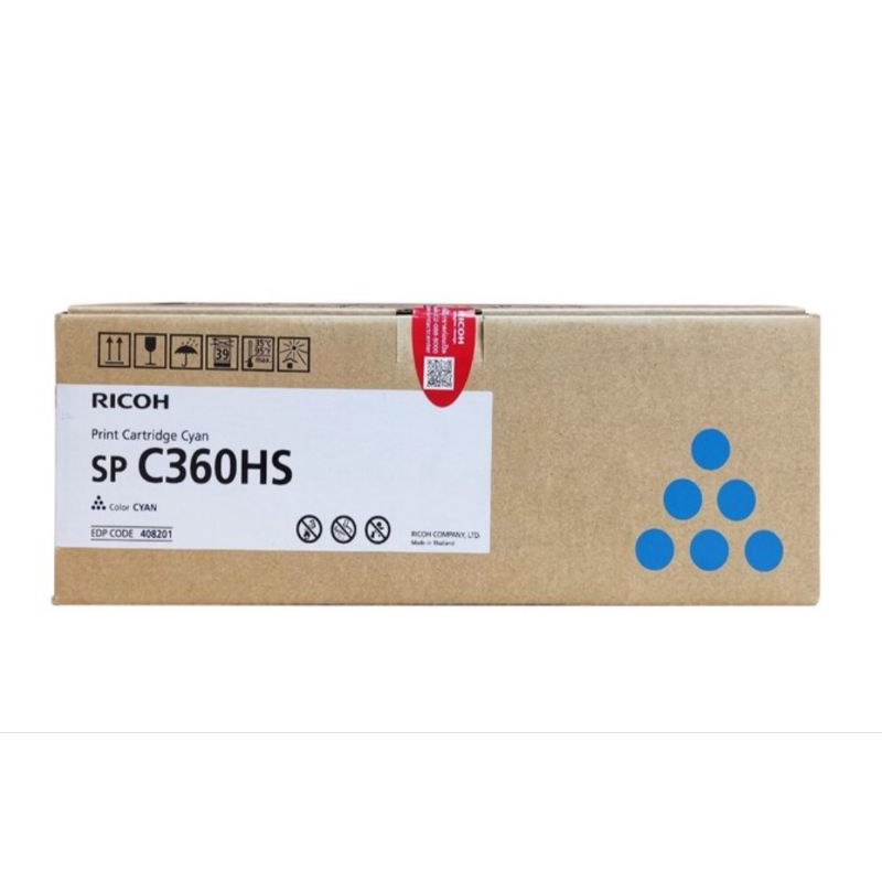 Ricoh SP C360HS CY Cyan ตลับหมึกโทนเนอร์ สีฟ้า ของแท้ (408201) | Shopee ...