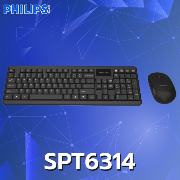 ชุดคีย์บอร์ด+เมาส์ไร้สาย Philips SPT 6314 Wireless keyboard and mouse ...