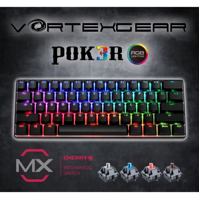 Vortexgear Poker RGB (Cherry MX Blue Switch) Mechanical Keyboard Warranty 1 Month | Shopee Thailand
