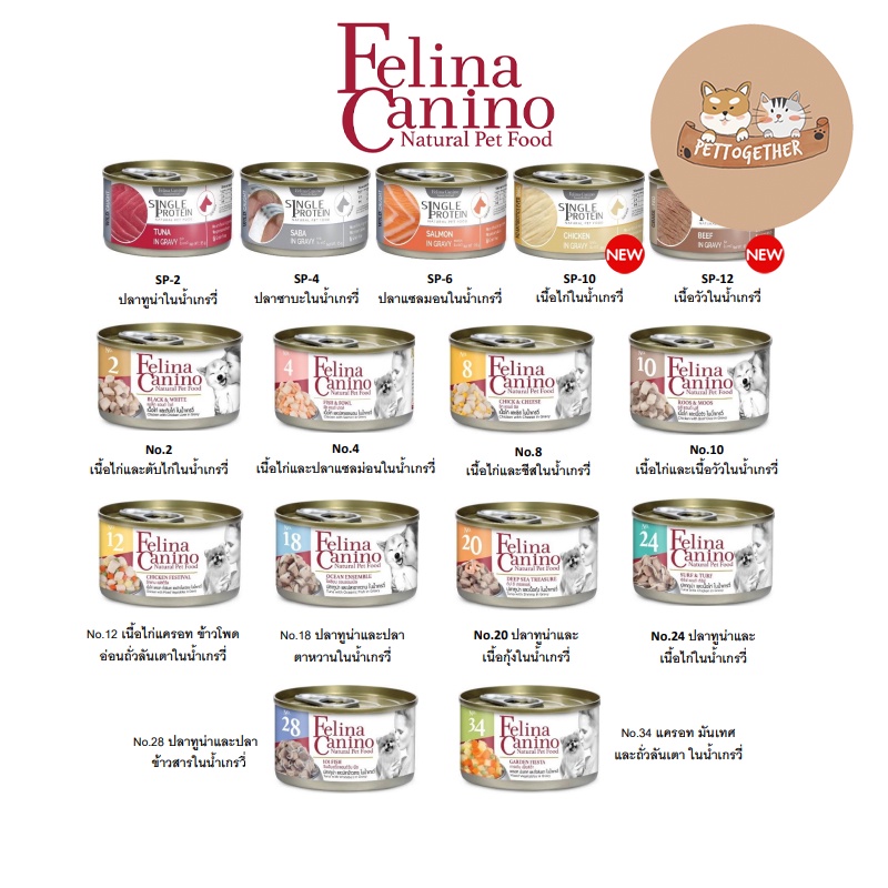 Felina Canino For Dog เฟลิน่า อาหารเปียกสุนัข กระป๋อง 85 g. | Shopee ...