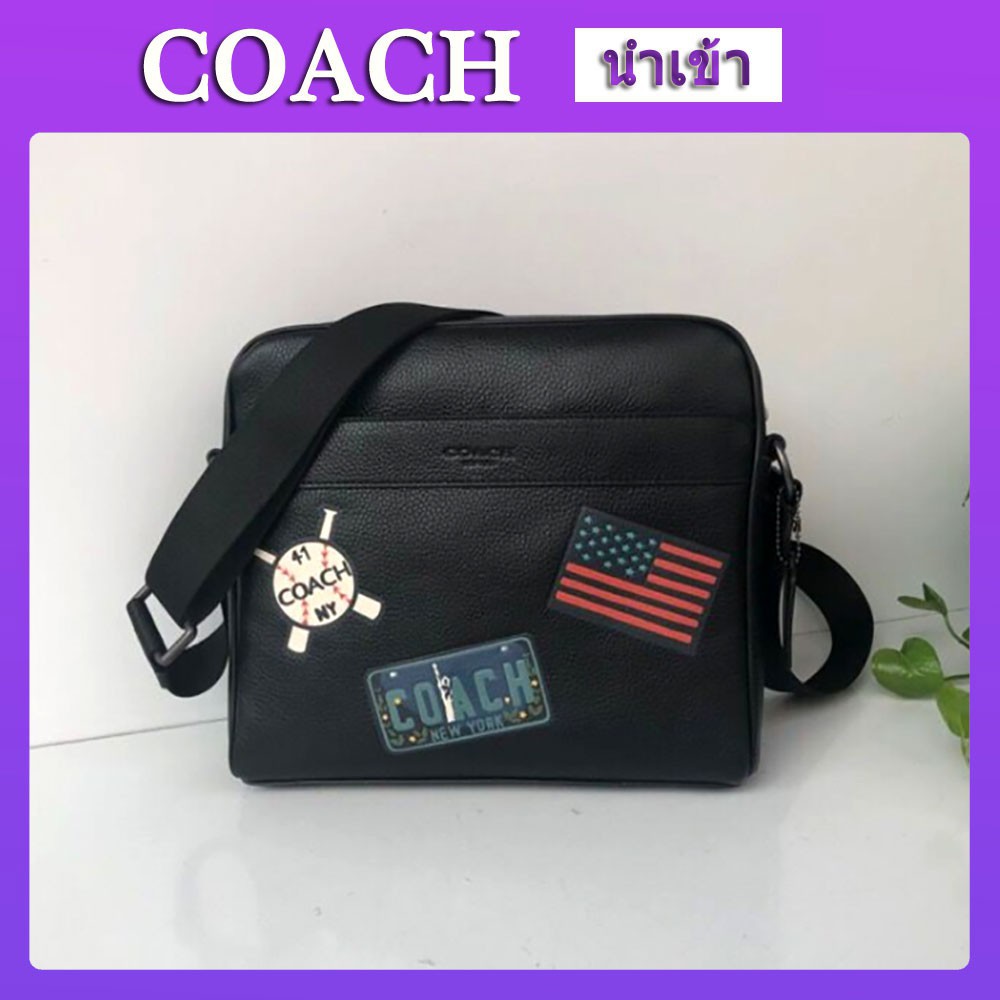 Coach แท้ กระเป๋าสะพายข้าง กระเป๋าสะพายข้างผู้ชาย แบรนด์เนม/F26079 ...
