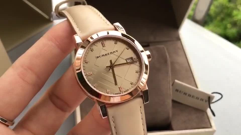 พร้อมสต็อก ！นาฬิกาผู้หญิง classic Burberry watch BU9131 diamond -34mm ...