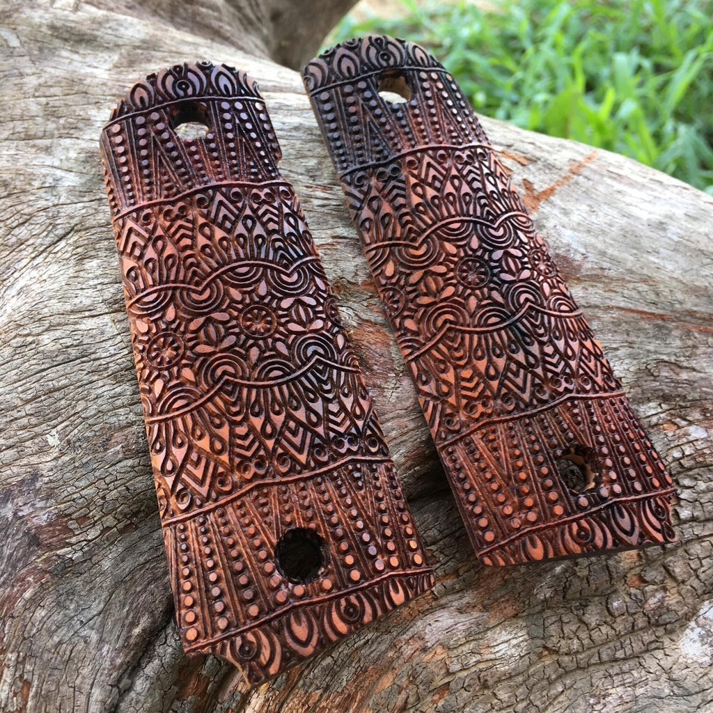 ประกับปืน1911 ไม้พยุงแท้ 100% ขนาด full size หรือขนาด compact & blank ...