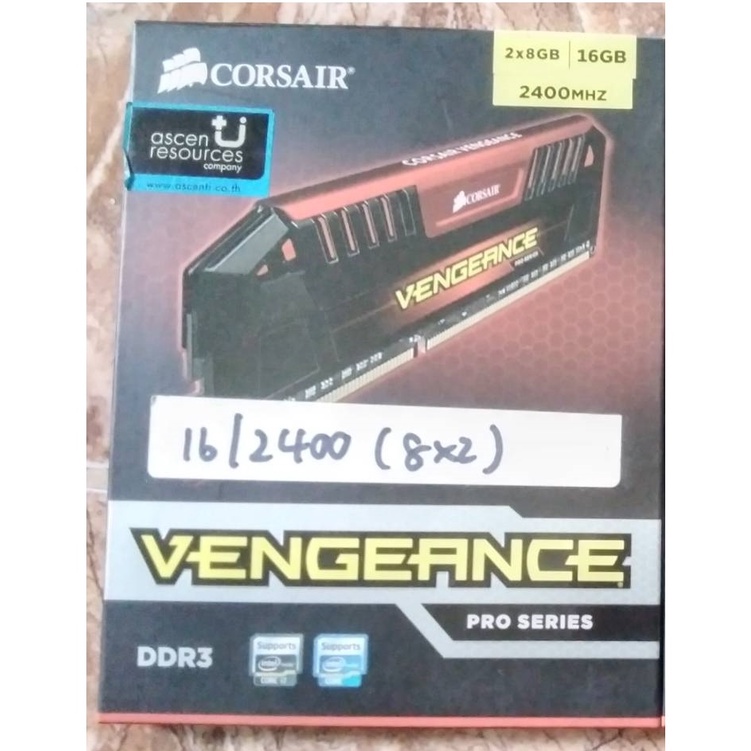 16GB ( 8GBx2 ) DDR3/2400 RAM PC (แรมพีซี) CORSAIR Vengeance Pro Series ...