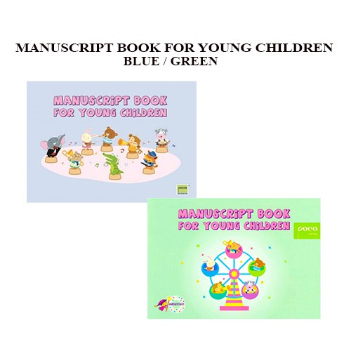 POCO Manuscript Book For Young Children - Green - Blue สมุดบรรทัด 5 ...