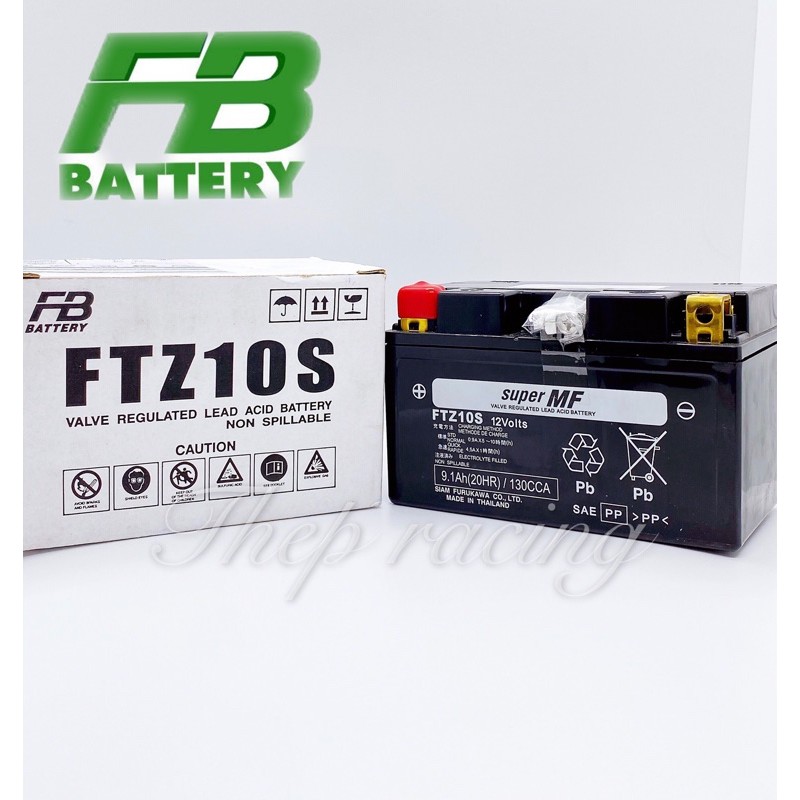 FB แบตเตอรี่ FTZ10S 12V9.1A ก8.7xย15xส9.3 สำหรับ CB500X, CBR500R ...