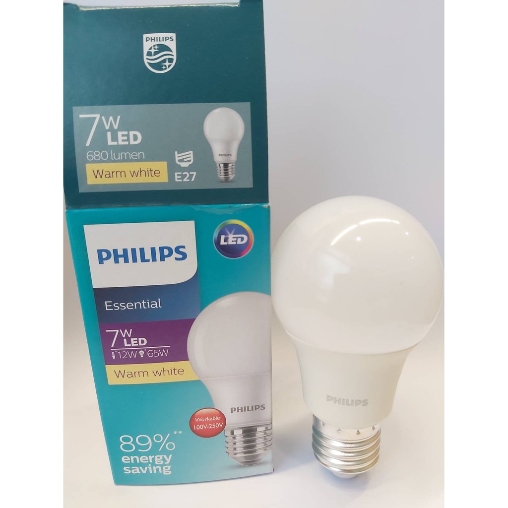PHILIPS Essential LEDBulb 7W E27 3000K | Shopee Thailand