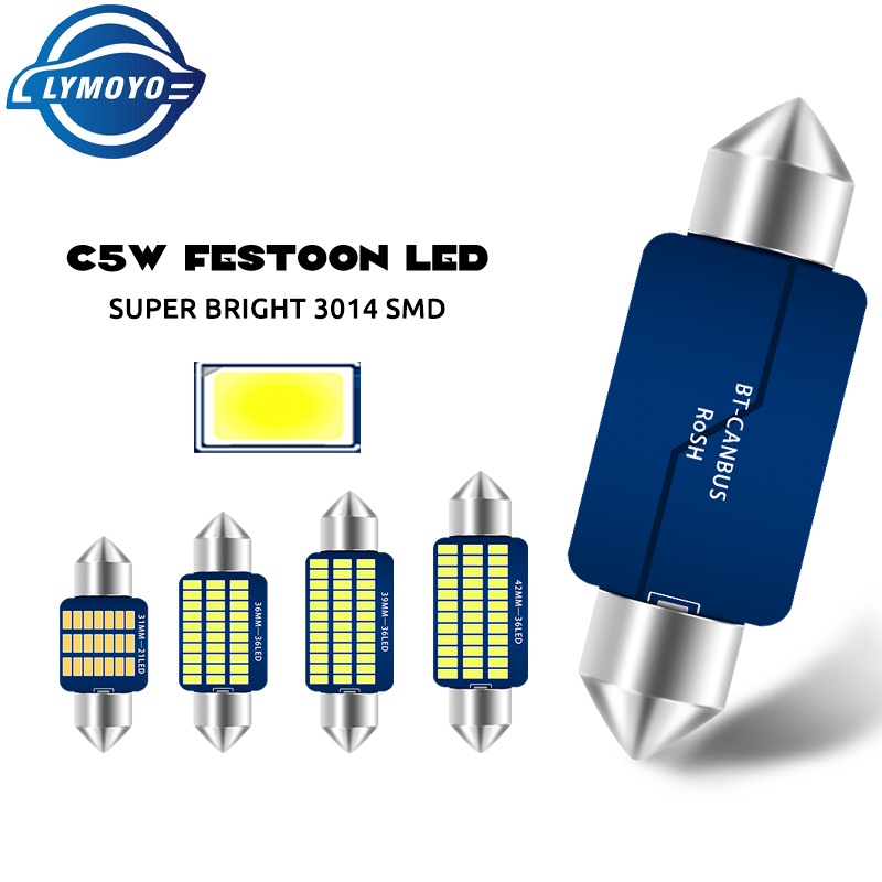หลอดไฟ LED C5W Canbus Festoon 31 36 39 41 มม. สําหรับติดภายในรถยนต์ 4014 1 ชิ้น | Shopee Thailand