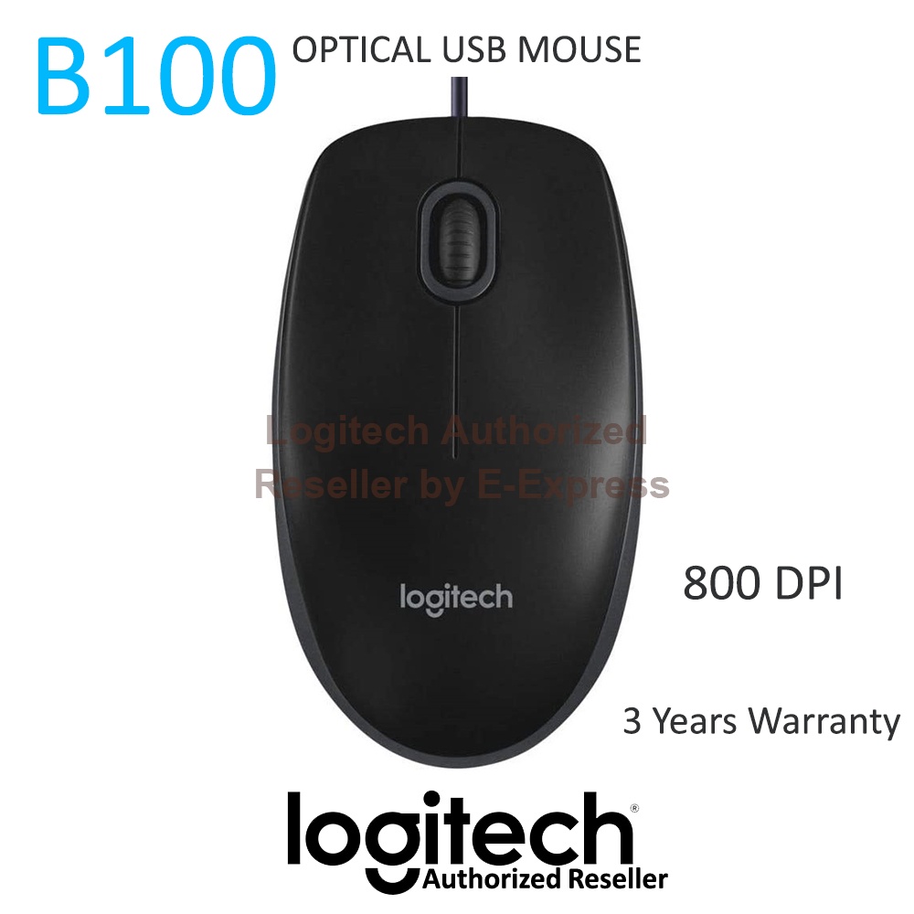 Logitech B100 Optical USB Mouse ของแท้ ประกันศูนย์ 3ปี | Shopee Thailand