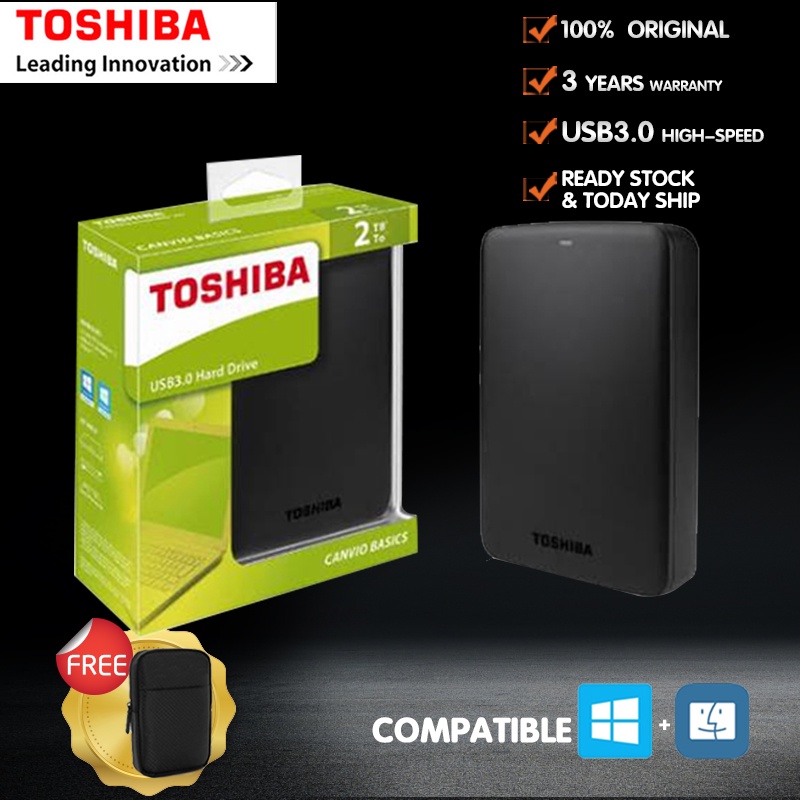 { Fast delivery } TOSHIBA CANVIO BASIC EXT EXTERNAL HARD DRIVE 2.5" USB ...