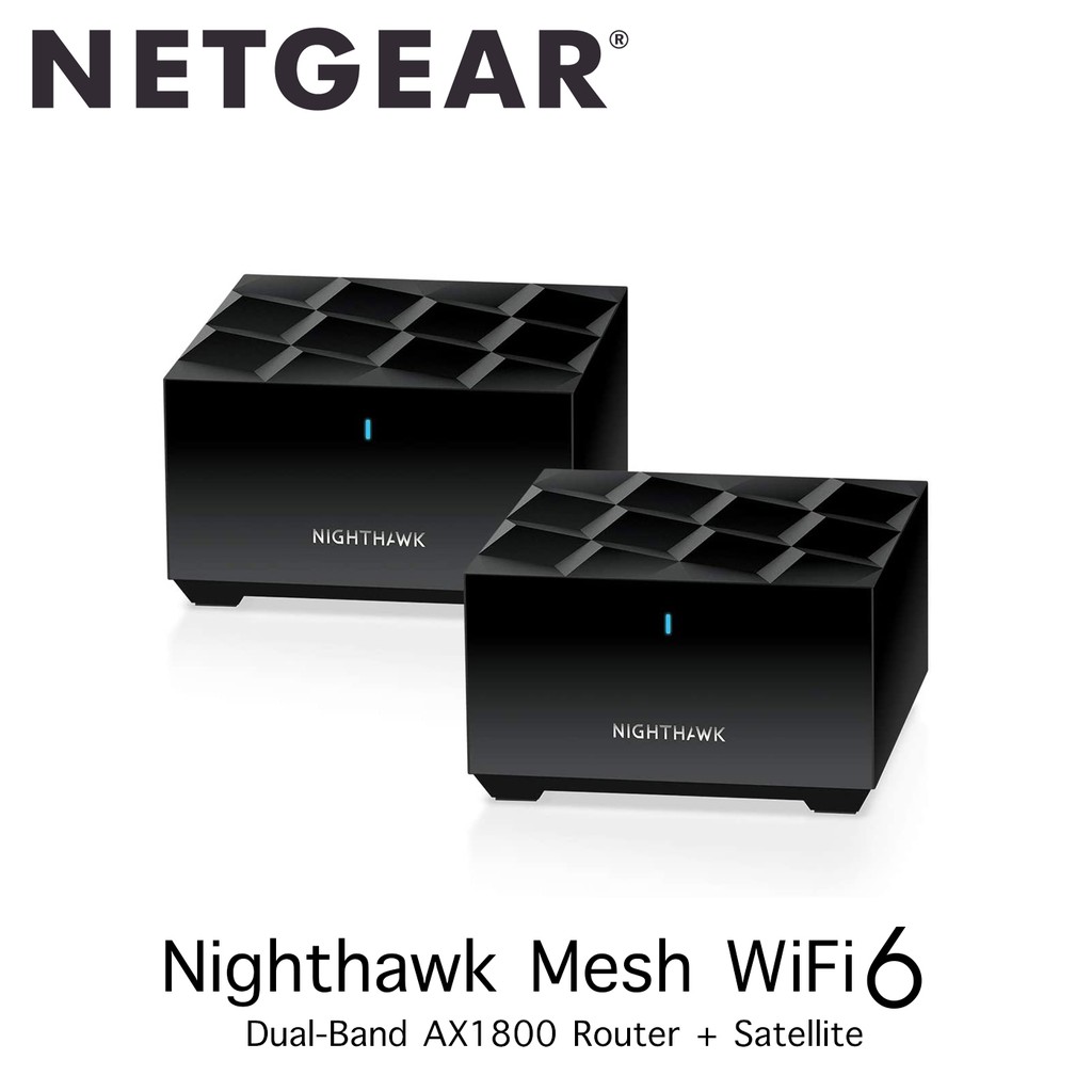 Netgear MK62 Nighthawk Dual-Band Mesh WiFi6 AX1800 1Router + 1Satellite ...