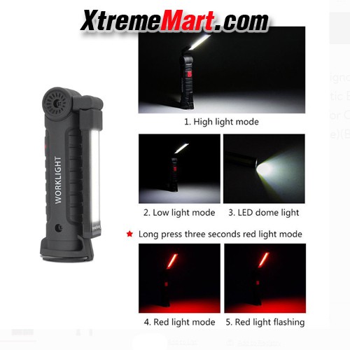 ไฟฉายโคมพับได้ COB Work Lights พร้อมแม่เหล็กและที่แขวน สำหรับซ่อมรถ ...