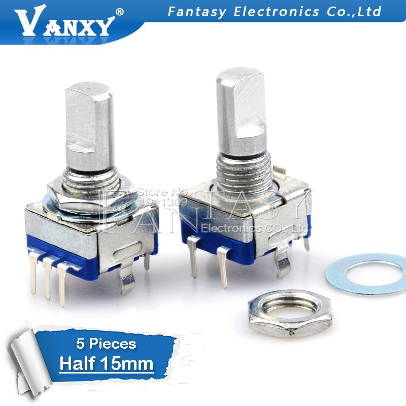 5PCS Half axis rotary encoder, handle length 15mm code switch/ EC11 ...