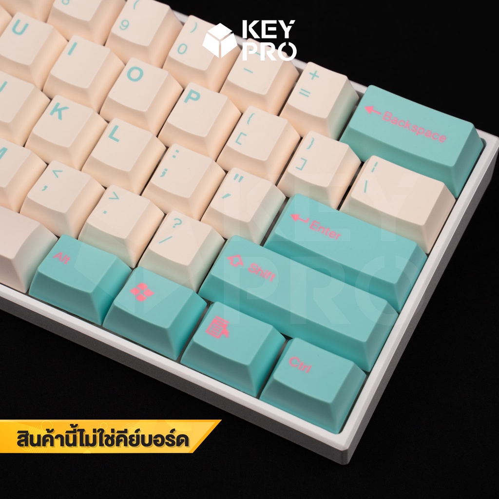 T9 คีย์แคป Tai-Hao สีฟ้า Blue 104 ปุ่ม ABS Doubleshot Cubic Profile ...