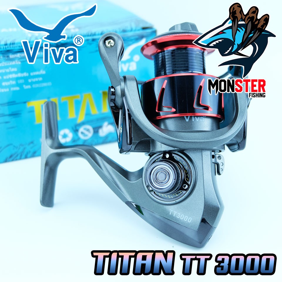 รอกตกปลา รอกสปินนิ่ง วีว่า VIVA TITAN TT Series (New Black Red ...