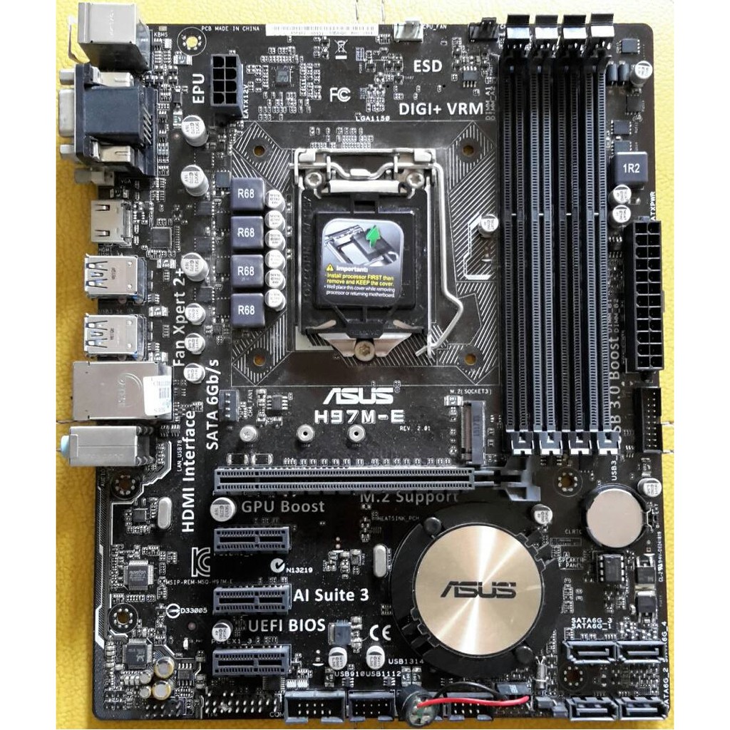 Asus H97M-E Mainboard Socket 1150 รองรับ I3 / I5 / I7 Gen4 มีช่อง M.2 แรม 4 แถว Max 32G DDR3 ...