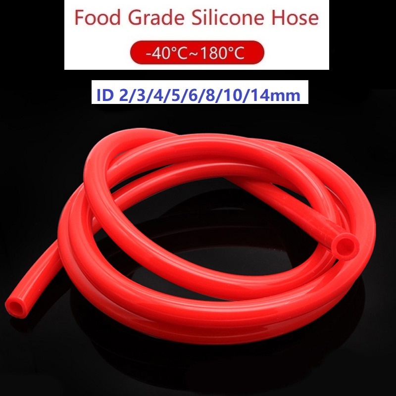 1 เมตร Food Grade Red Silicone Tube ID 2 3 4 5 6 8 10 14mm Rubber Hose ...