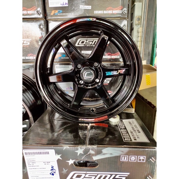 ล้อแท้ Cosmis type R ขอบ15 4รู100 สีดำขอบเงา เบาทนทาน | Shopee Thailand