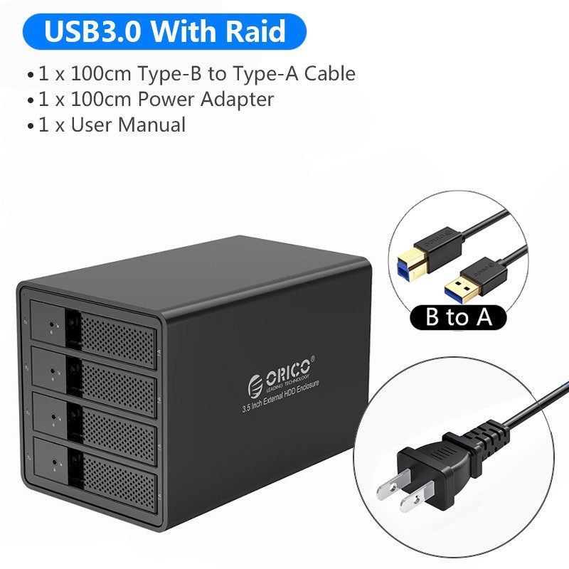 Orico 5 Bay With Raid 3.5 Usb 3.0 Hdd Raid Support 80tb UASP 150W Inter ...