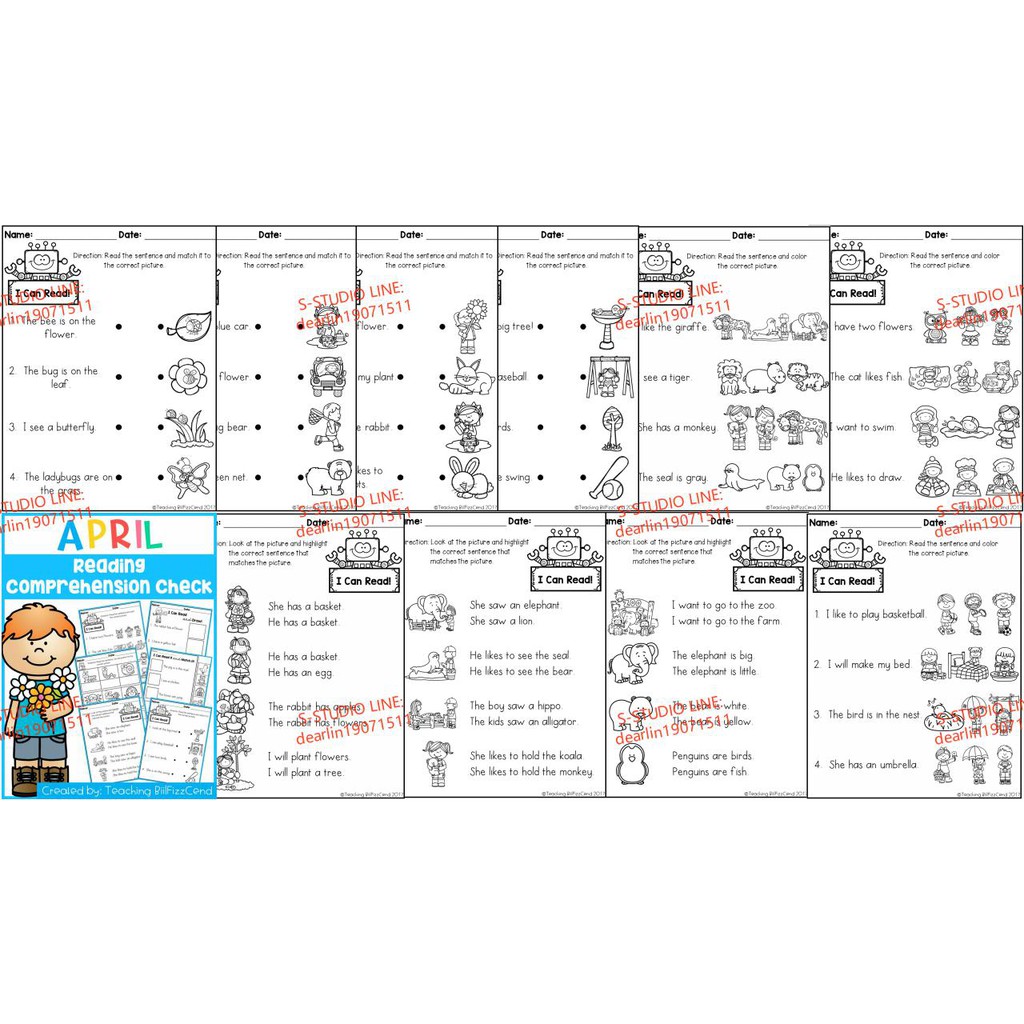 April Reading Comprehension Check (SET 1)Special Education, EFL - ESL ...