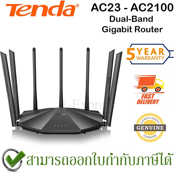 Tenda AC23 AC2100 Dual-Band Gigabit Wireless Router WiFi ของแท้ ประกัน ...
