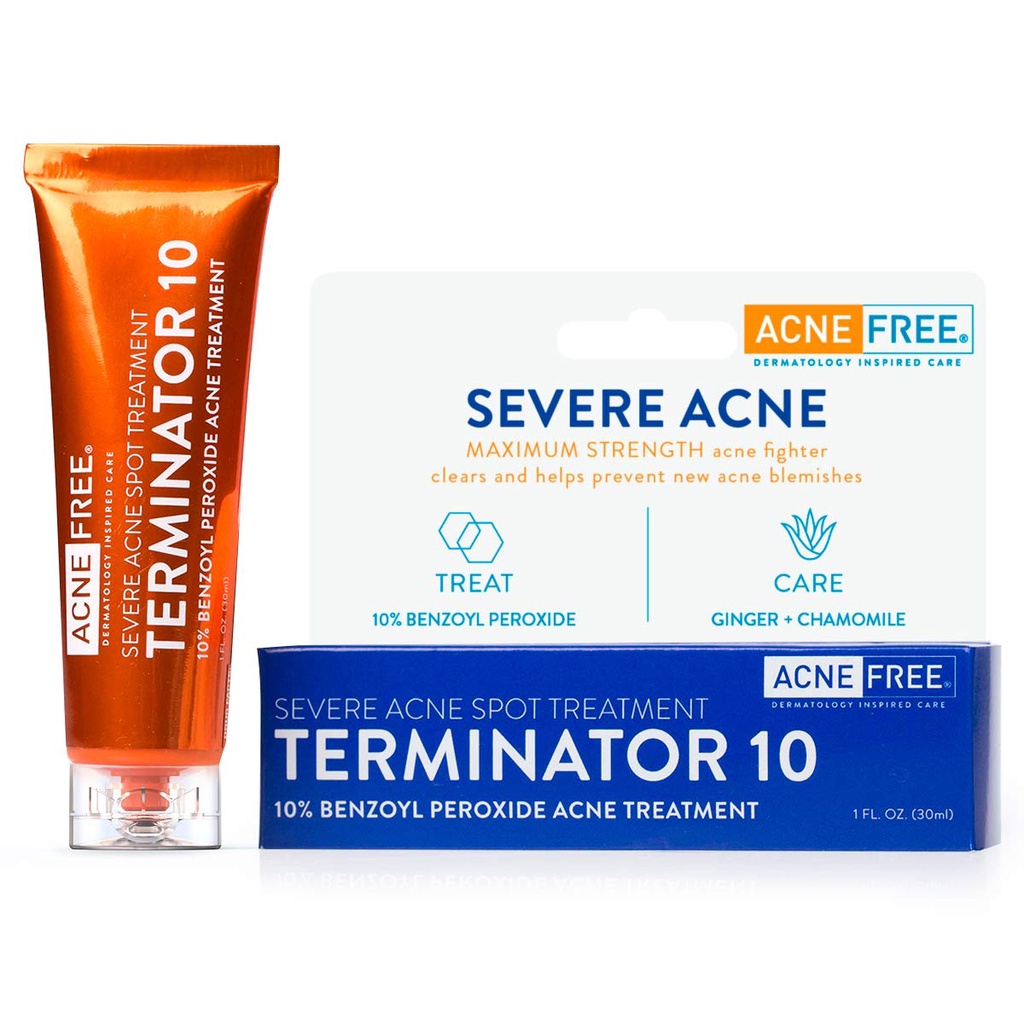 [ของแท้ 100%] ACNE FREE TERMINATOR 10% BENZOXL PEROXIDE ACNE TREATMENT ...