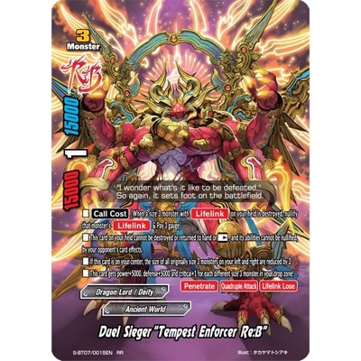 English Buddyfight Duel Sieger "ผู้บังคับใช้ชั่วคราว Re:B" S-BT07/0015EN (RR) FOIL | Shopee Thailand