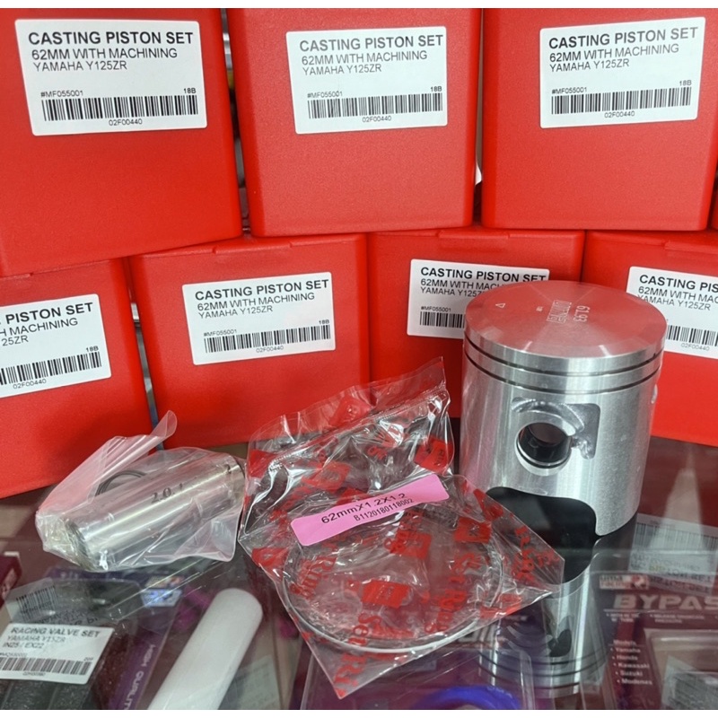 Uma RACING Y125 ชุดลูกสูบหล่อ 62 มม. พร้อมแหวนลูกสูบ (รวมแหวนลูกสูบ ...
