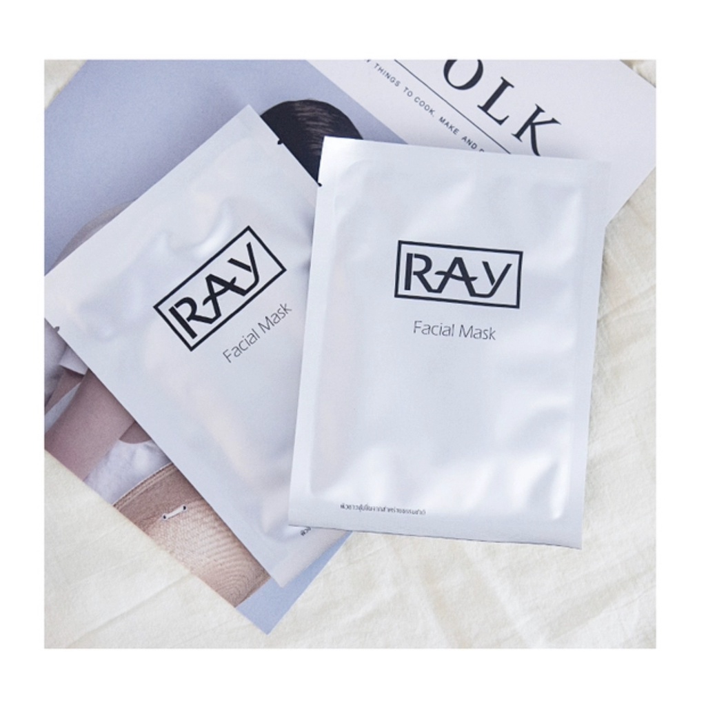 แผ่นมาส์คหน้า RAY facial mask สีทองและสีเงิน ของแท้ 100% 1กล่องมี10แผ่น ...