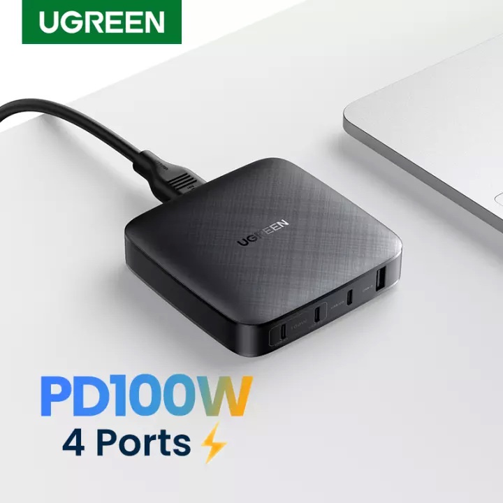 UGREEN(70869,70870,80768/ US,EU plug) USB C 100W 4-Port Desktop Charger ...