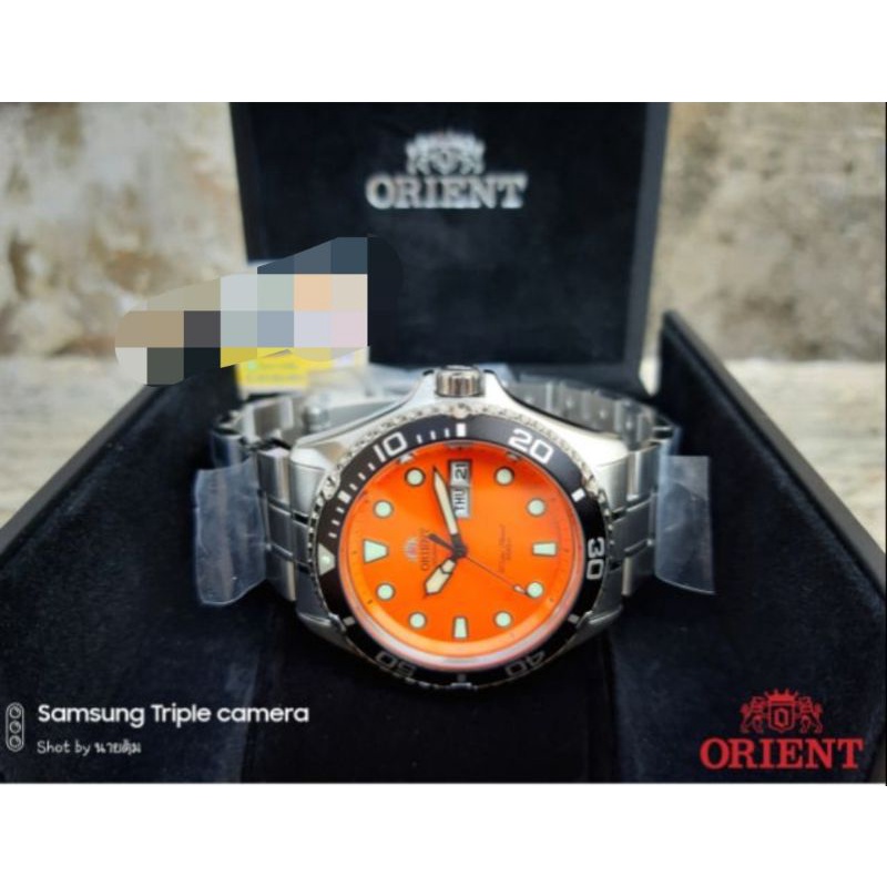 Orient Ray Raven II Automatic Orange 200m | Shopee Thailand