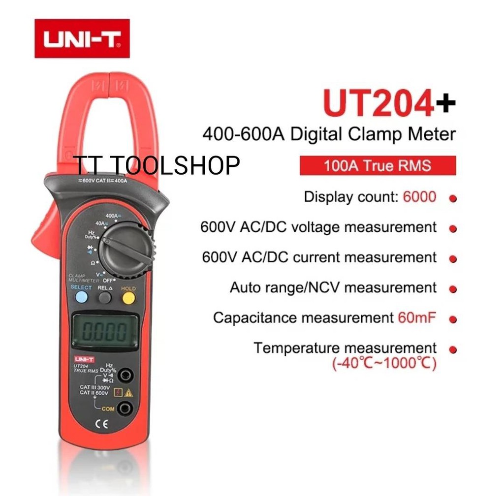 UNI-T รุ่น UT204 แคลมป์มิเตอร์ Digital Clamp Meter ของแท้ ส่งด่วน ส่งไว ...