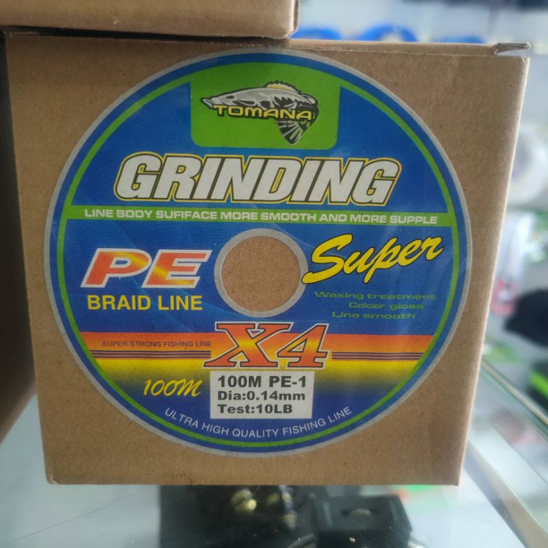 สายพีอี ถัก 4 GMAX TOMANA GRINDING 100 m. ต่อกันได้6ม้วน Super PE X4 สายPE สายเบ็ดตกปลา เอ็นตก ...